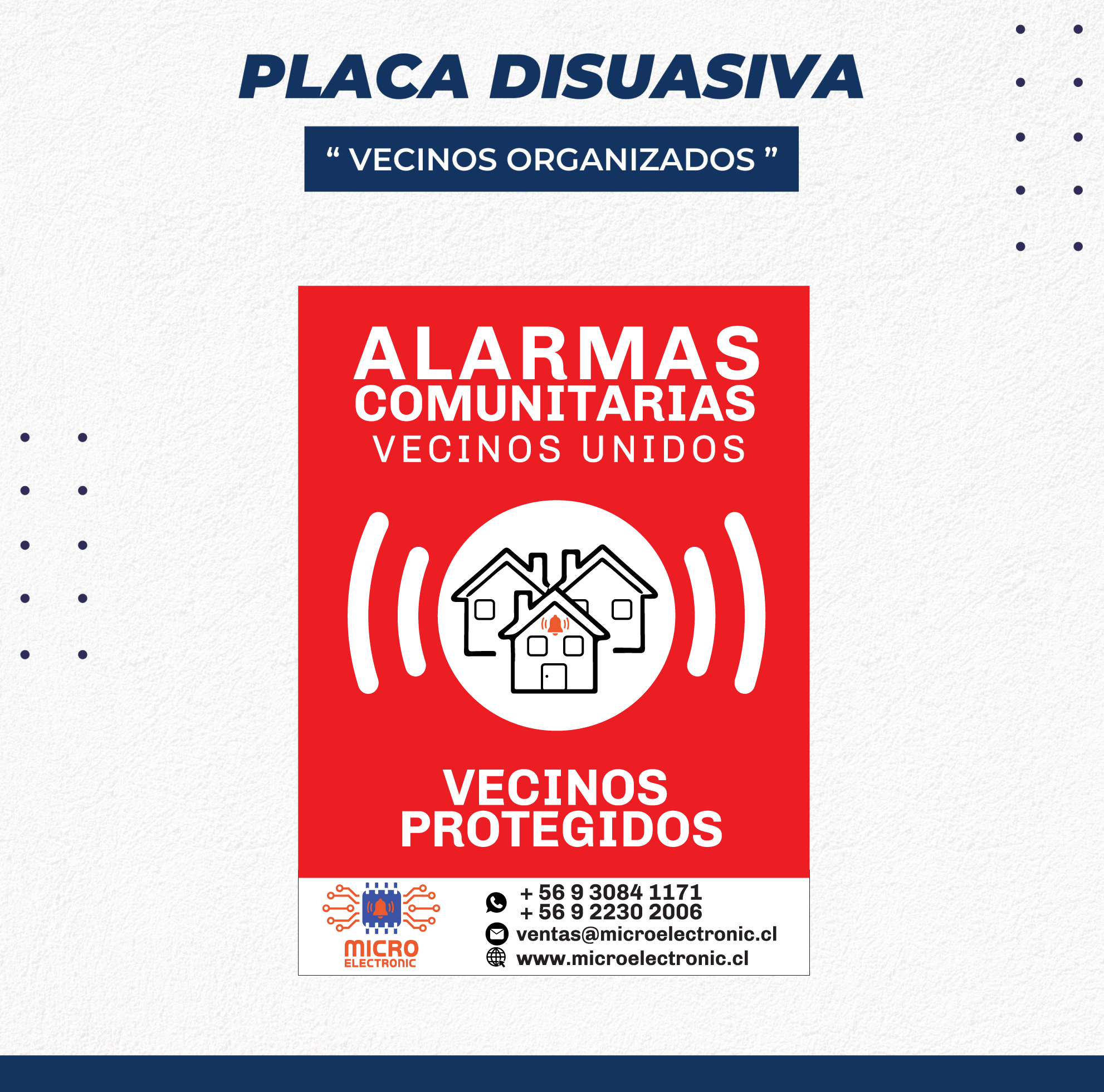 PLACA DISUASIVA ALARMA COMUNITARIA – Microelectronic – Alarmas ...